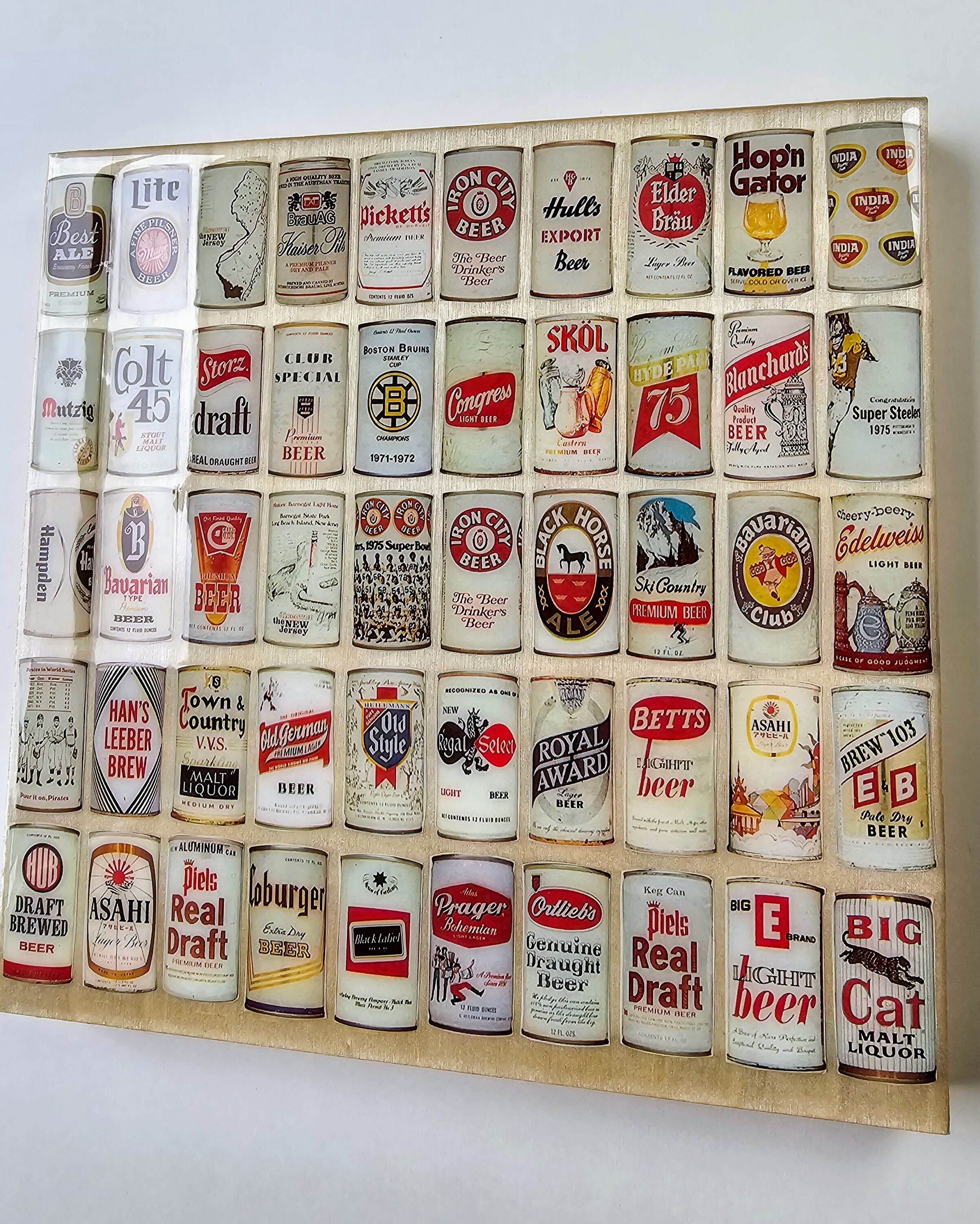 Beer Can Collector Beer Can Collage Art Colorful Vintage Artwork White ...