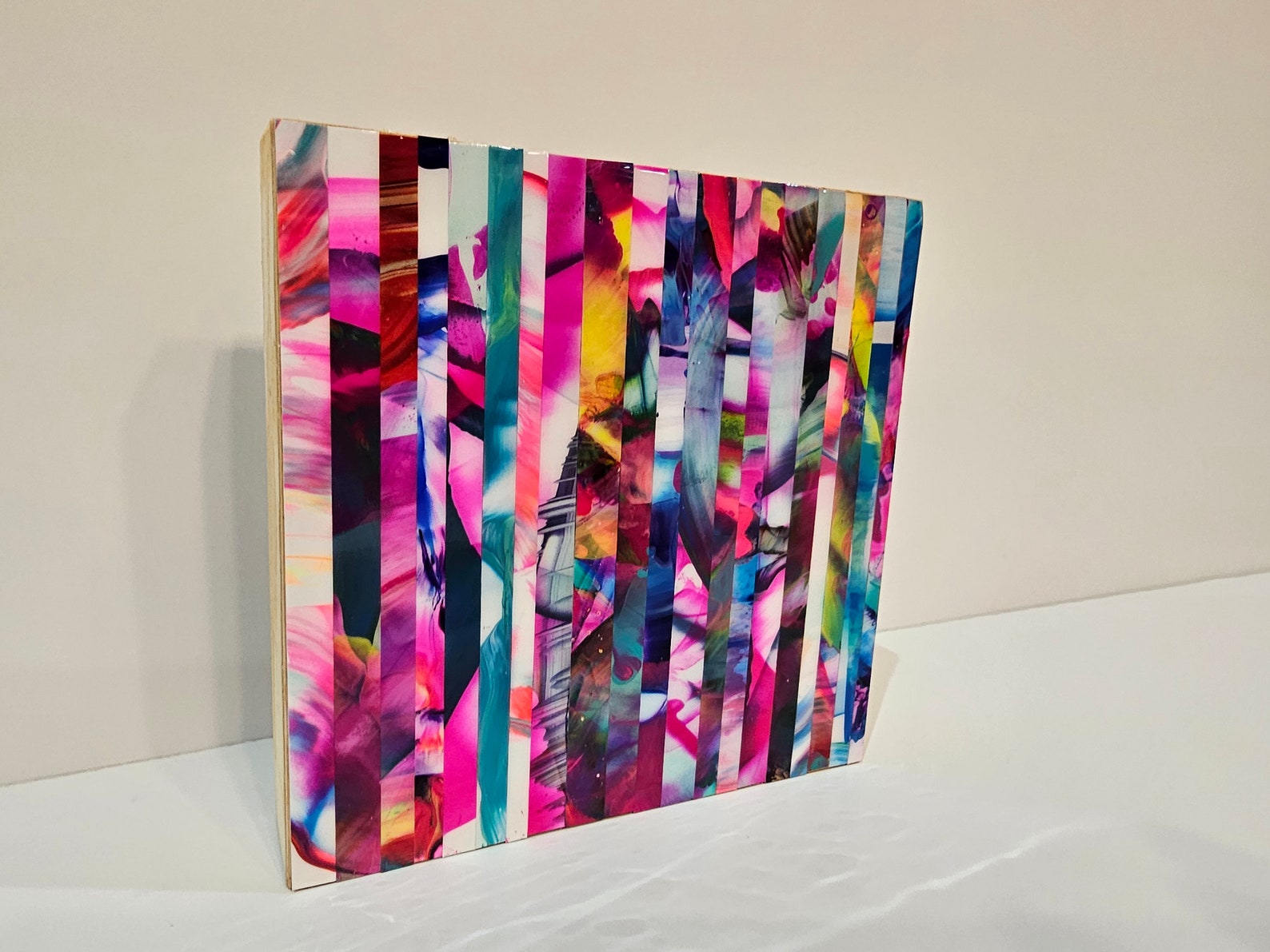 Colorful Abstract Kinetic Art Bright Vivid Colors Mixed Media Acrylic ...