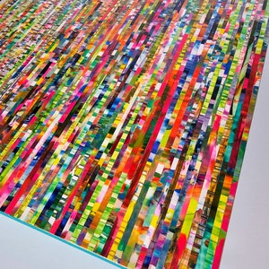 Unique Colorful Collage Artwork Chindi Collage Bright Stripe Collage ...