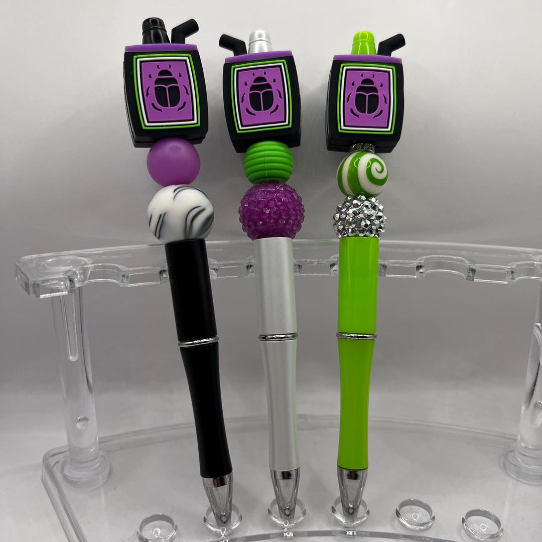 Beetlejuice Juice Box Pens * Handmade Silicone Beaded Refillable Pen ...