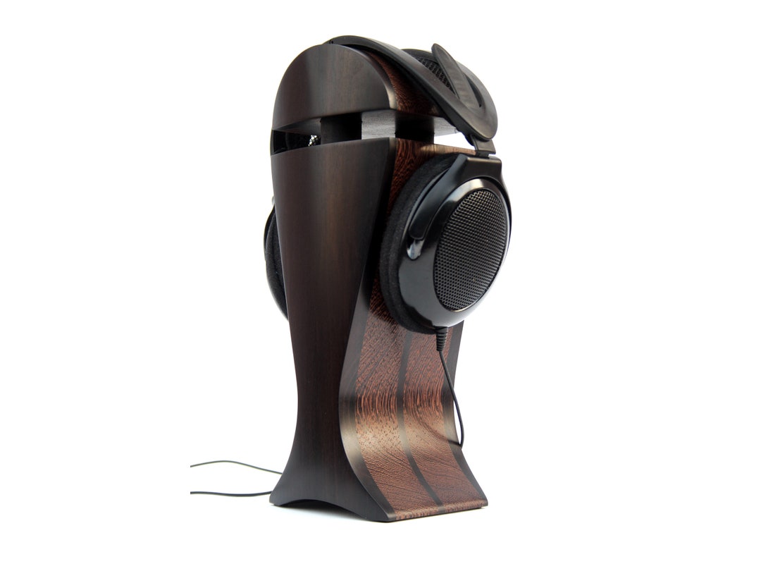 Black Hornbeam & Wenge Headphone Stand | Extra Wide | for Audeze, ZMF ...