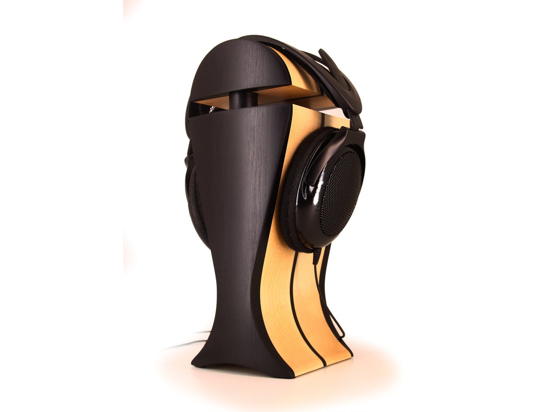 Black Hornbeam & Maple Headphone Stand | Extra Wide | for Audeze, ZMF ...
