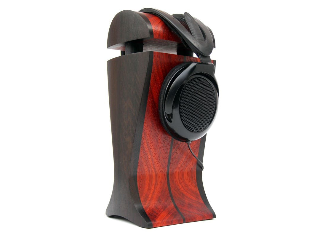 Black Hornbeam & Padauk Headphone Stand | Extra Wide | for Audeze ...
