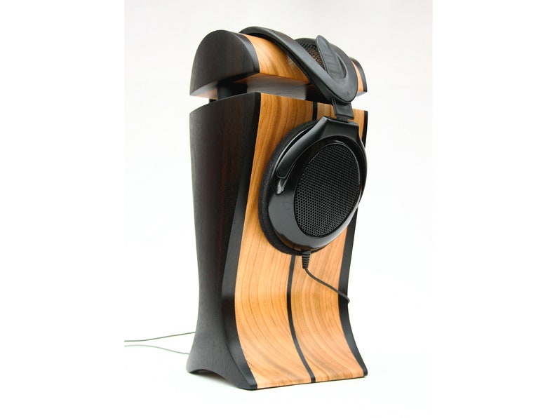 Black Hornbeam & Cherry Headphone Stand | Extra Wide | for Audeze, ZMF ...