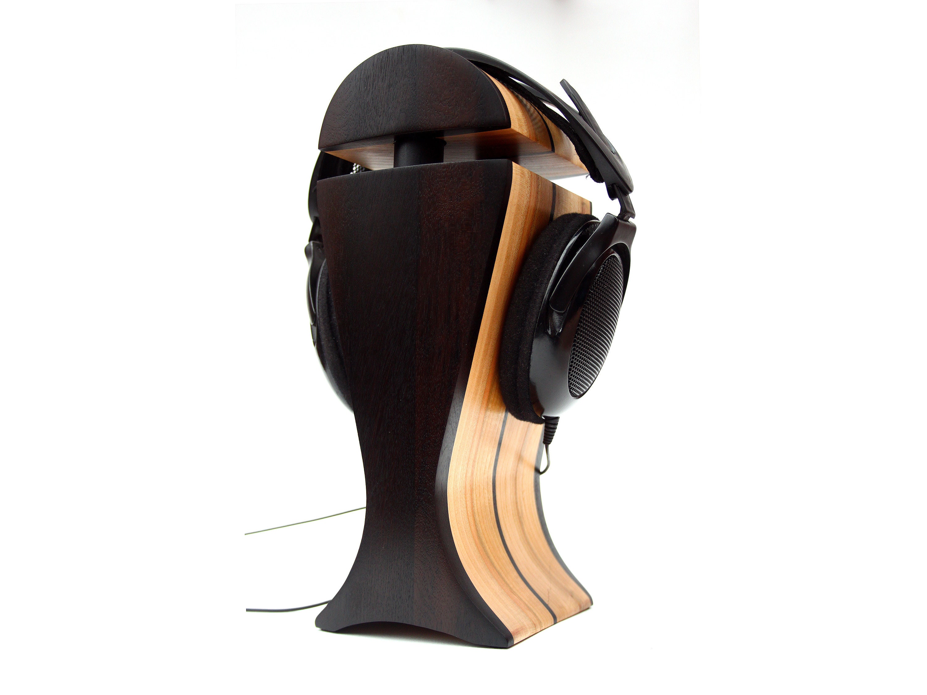 Black Hornbeam & Cherry Headphone Stand | Extra Wide | for Audeze, ZMF ...