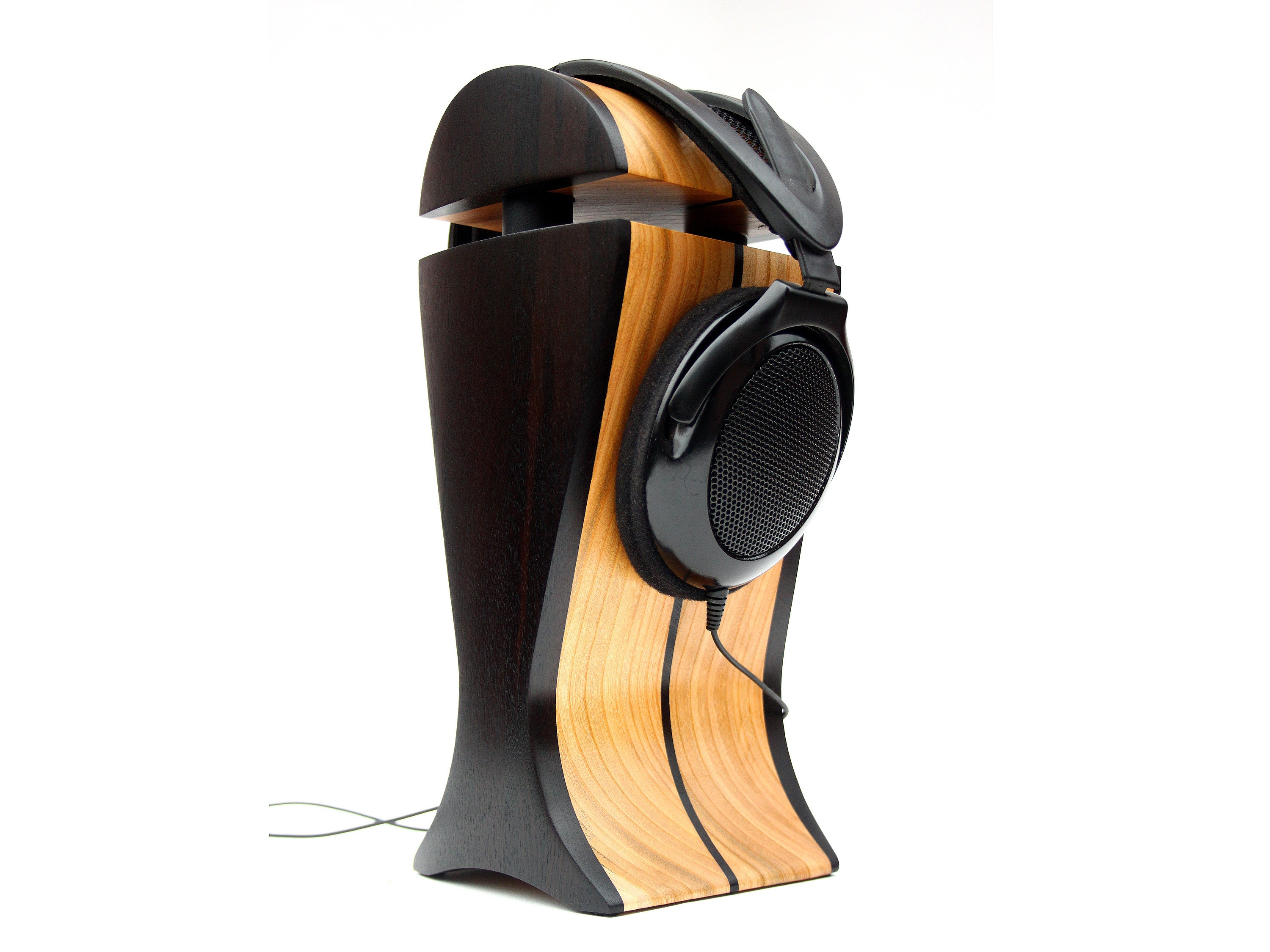 Black Hornbeam & Cherry Headphone Stand | Extra Wide | for Audeze, ZMF ...