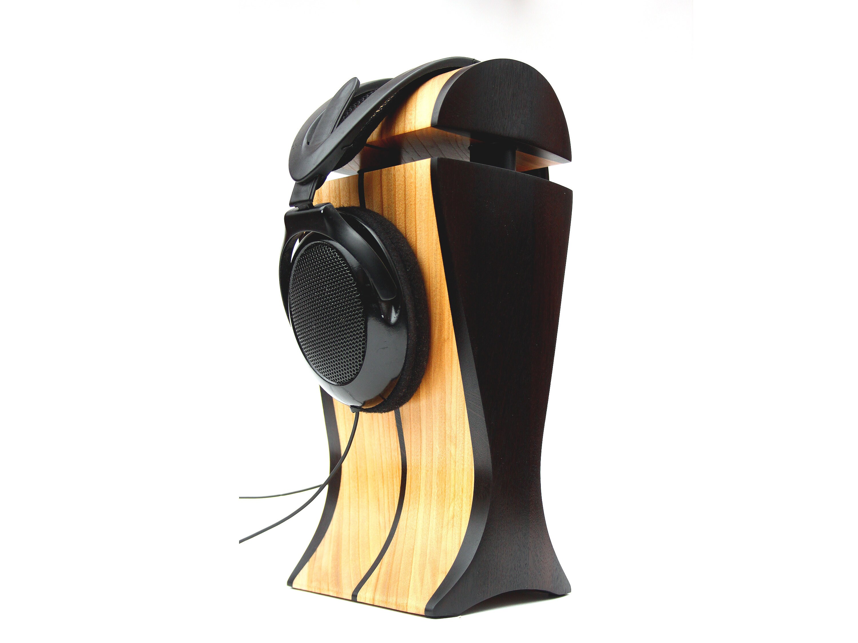 Black Hornbeam & Cherry Headphone Stand | Extra Wide | for Audeze, ZMF ...