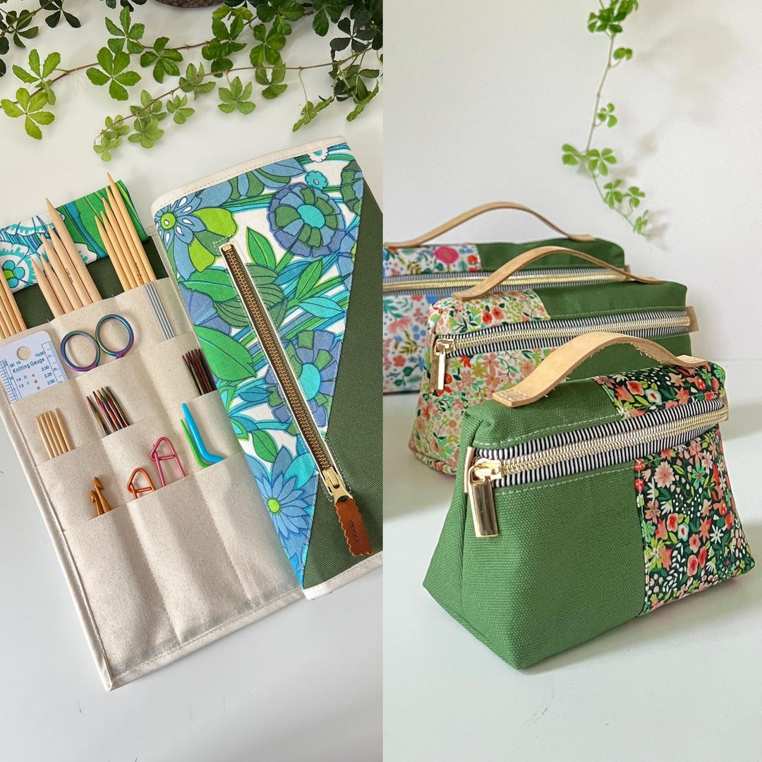 2 Sewing Patterns: Knitting Needle Case Step-by-step Sewing Tutorial, 2 ...