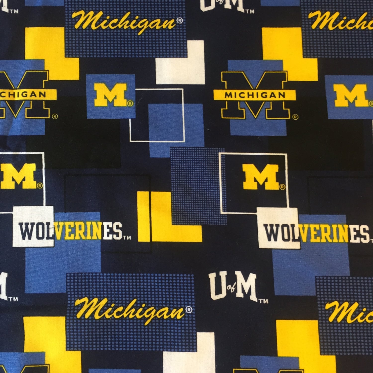 NCAA U OF M University of Michigan Wolverines Block Print - Etsy UK