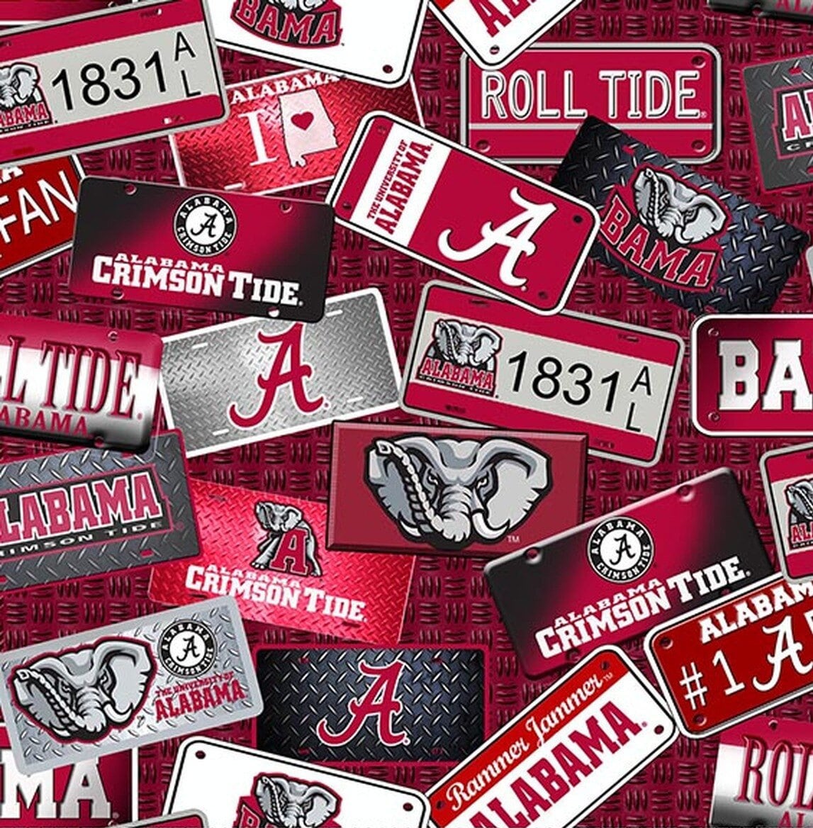 Ncaa ALABAMA CRIMSON TIDE License Plate Print 100% Cotton College ...