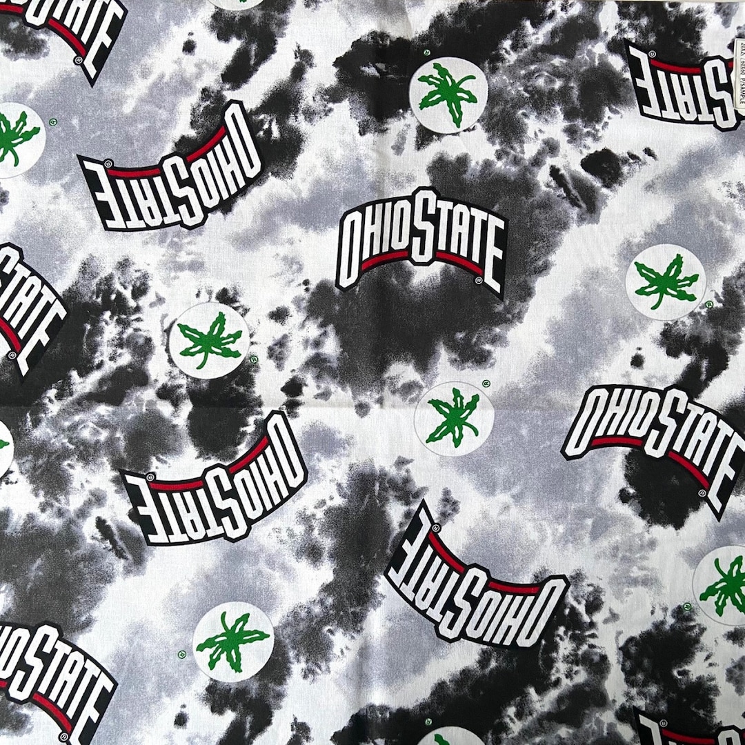 NCAA OHIO STATE Buckeyes Tie Dye Print Football 100% Cotton Fabric You ...