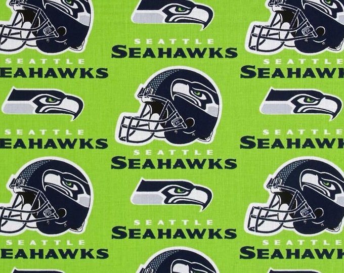 NFL SEATTLE SEAHAWKS Lime Green Football 100% Cotton Fabric - Etsy