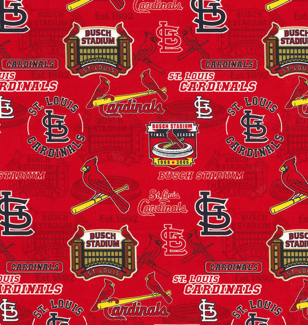 MLB ST LOUIS Cardinals Busch Stadium Print Baseball 100% Cotton Fabric ...