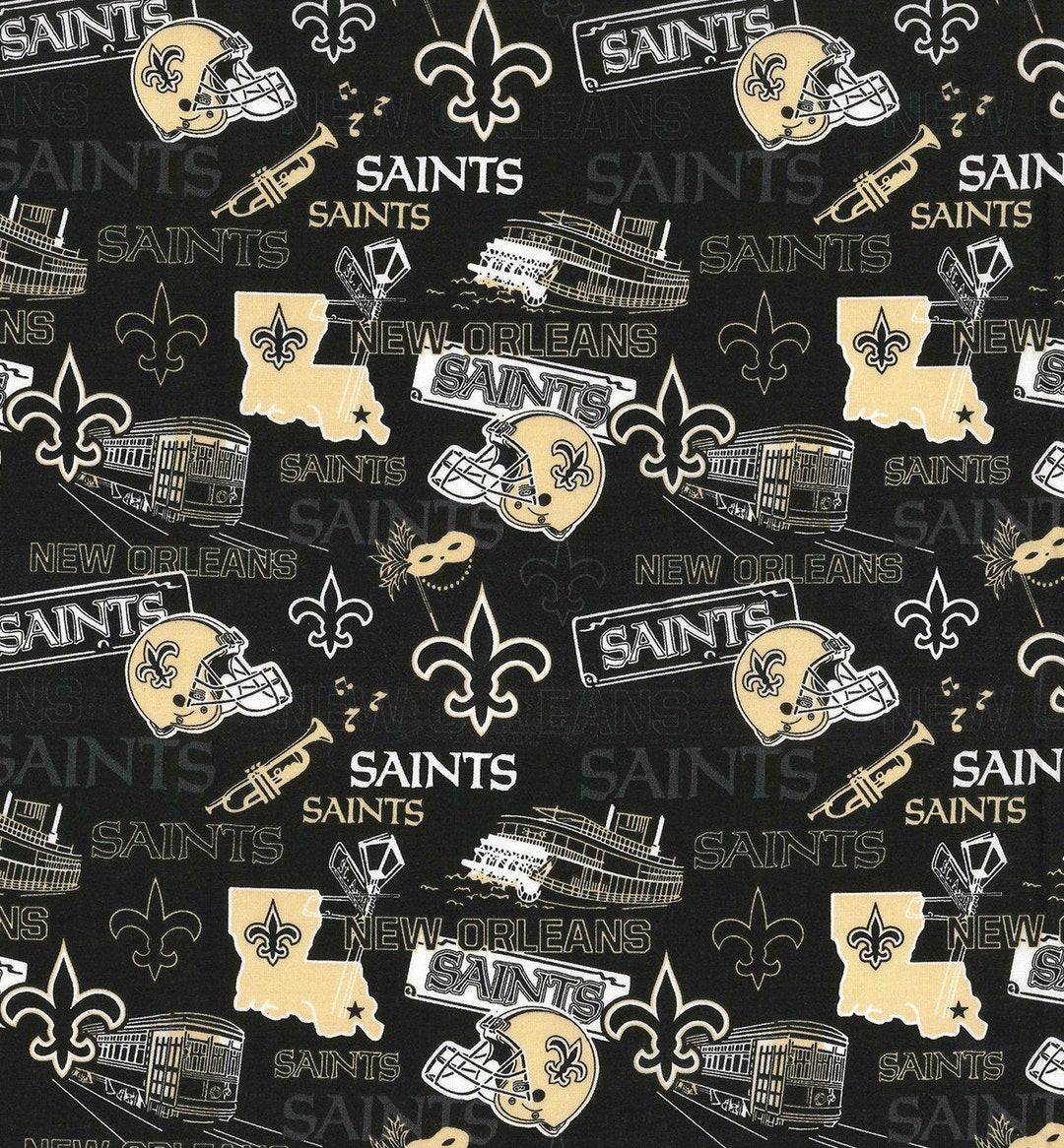 NFL NEW Orleans SAINTS 'the Big Easy' Print Football 100% Cotton Fabric ...
