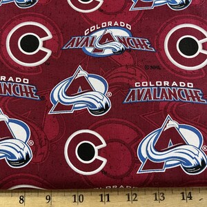 NHL COLORADO AVALANCHE Hockey 100% Cotton Watermark Print Fabric ...