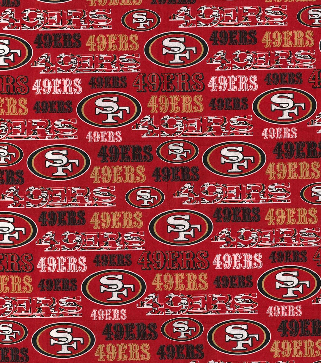 NFL SAN FRANCISCO 49ERS Logos Print #2 Football 100% Cotton Fabric ...