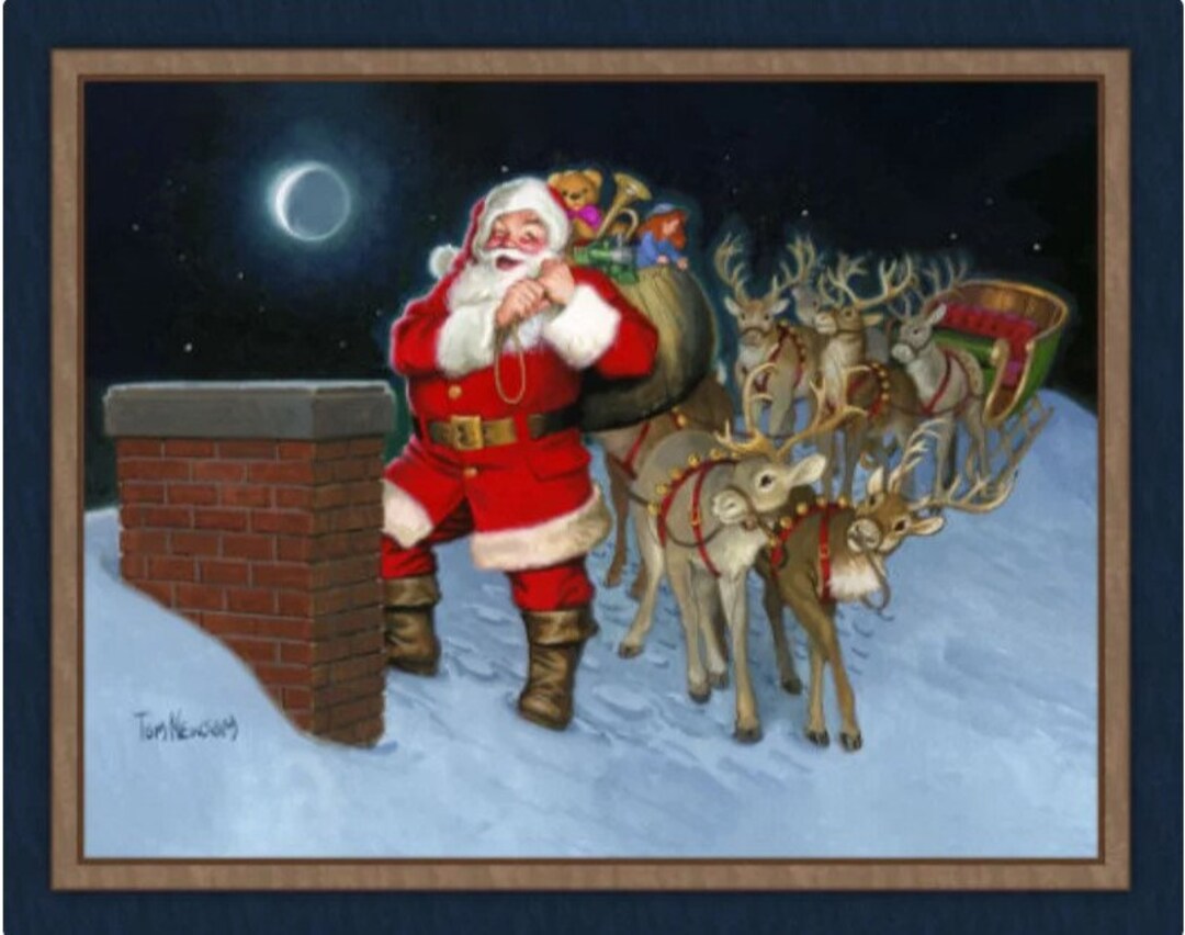New Large up on the ROOFTOP Ole Saint Nick SANTA Taking off on This ...