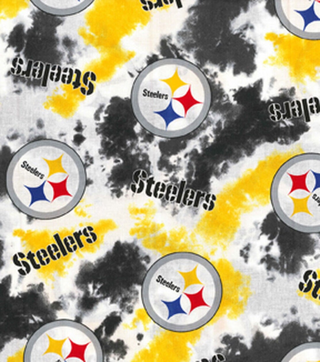NFL PITTSBURGH Steelers Tie Dye Print Football 100% Cotton Fabric ...