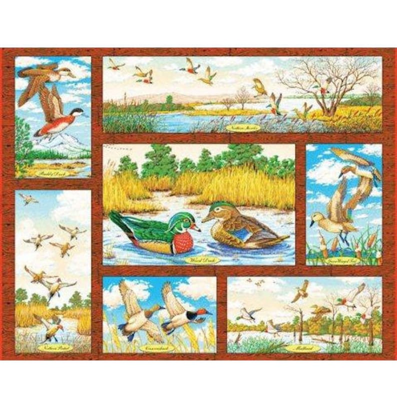 New Large Wild Birds MALLARD Fly Away HOME DUCKS Flying on 100% Cotton ...