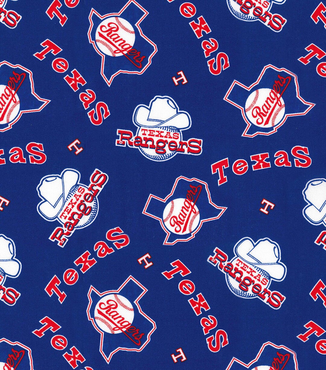 MLB TEXAS RANGERS Hall of Fame Print Baseball 100% Cotton Fabric ...