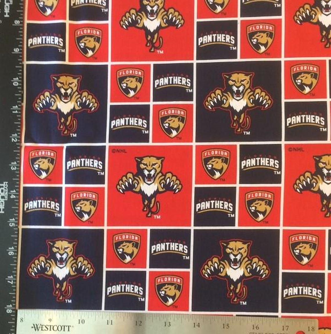 NHL FLORIDA PANTHERS Hockey 100% Cotton Fabric Material You Choose ...