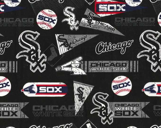 MLB CHICAGO White Sox Vintage Retro Print Baseball 100% Cotton Fabric ...