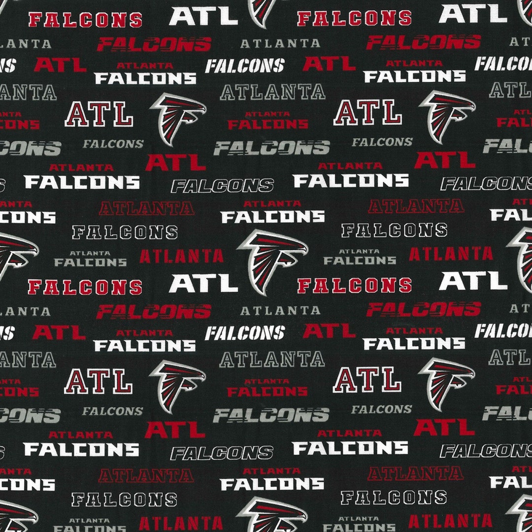 NFL ATLANTA FALCONS Throwback Logos Print 100% Cotton Fabric Material ...
