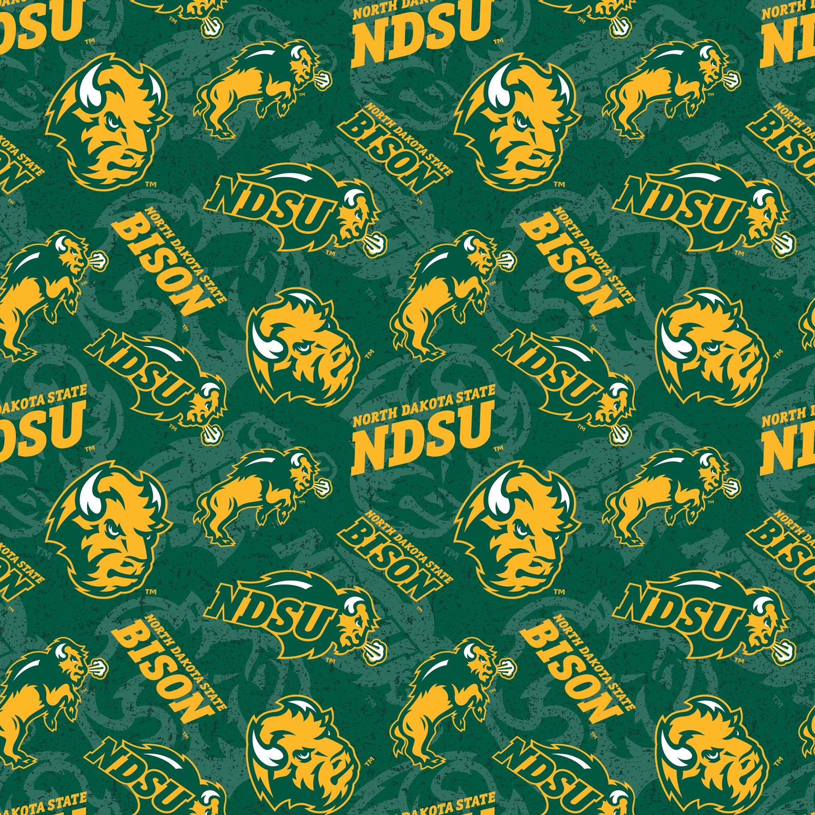 Ncaa NORTH DAKOTA STATE Bison Watermark Print Football 100% Cotton ...
