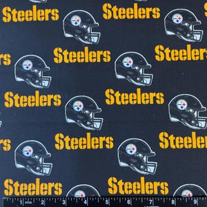 NFL PITTSBURGH STEELERS Allover Black #2 Football 100% Cotton Fabric ...