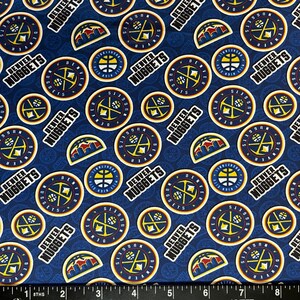 NBA DENVER NUGGETS Tossed Logo Print 100% Cotton Fabric Material You ...