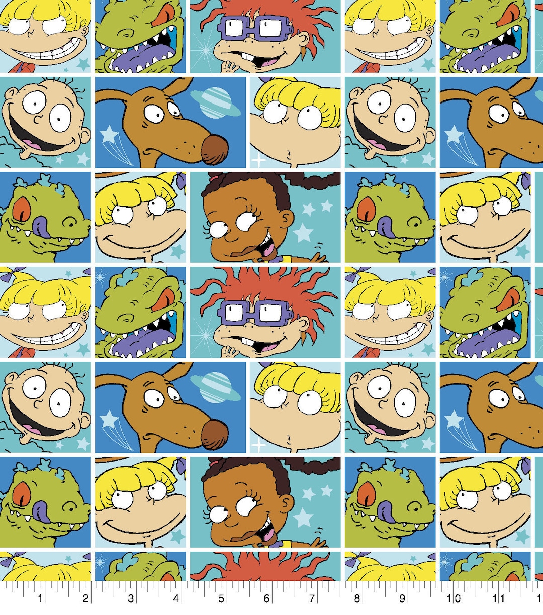 RUGRATS Block Print 100% Cotton Fabric Material for Crafts, Quilts ...
