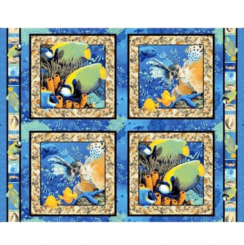New CORAL SEAS FISH Digital on These 100% Cotton Pillow Panels - Etsy
