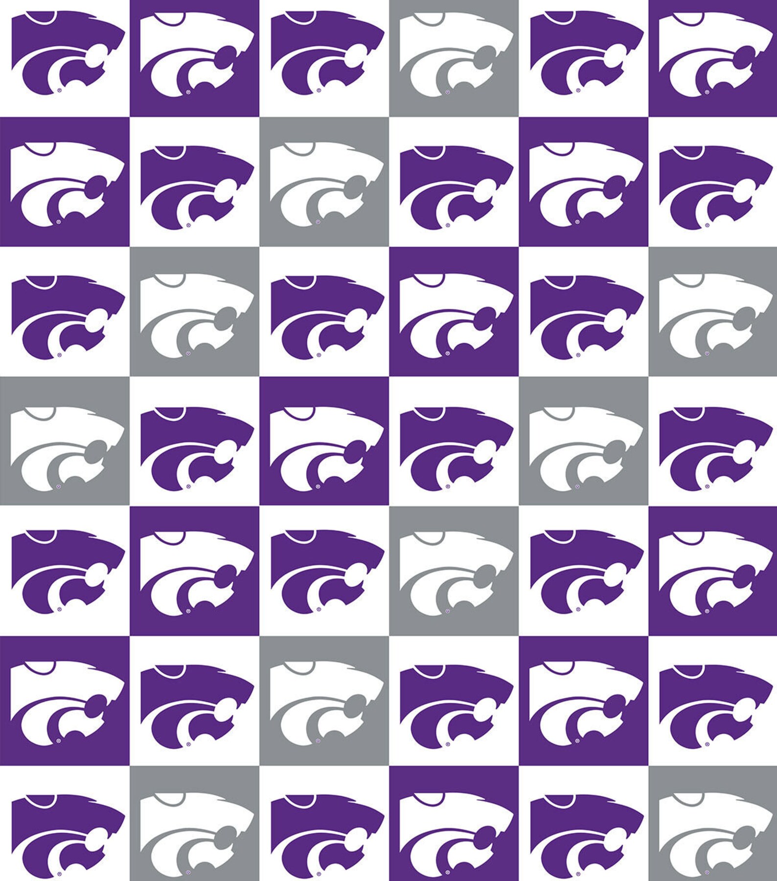 NCAA KANSAS STATE Wildcats Checkerboard Print Football 100% - Etsy