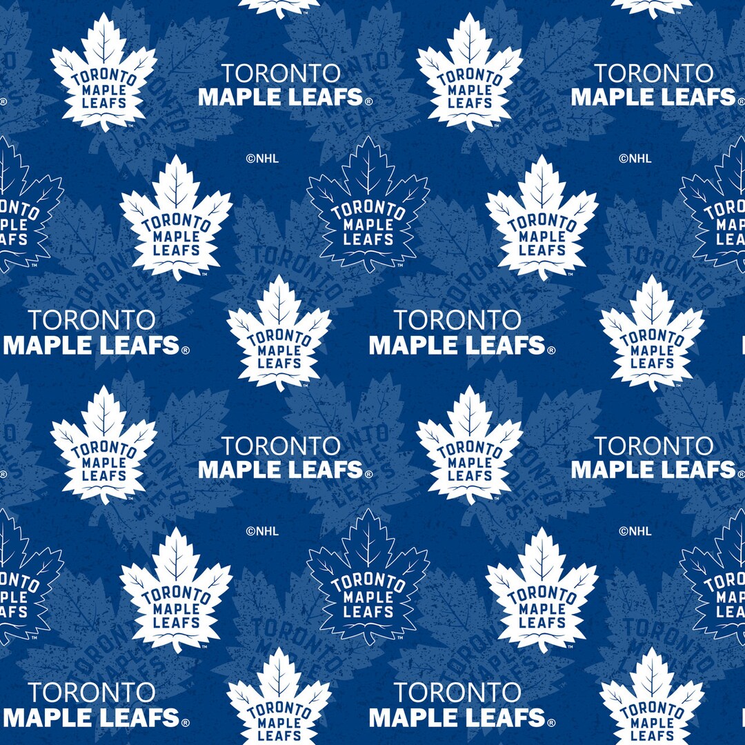 NHL TORONTO MAPLE Leafs Watermark Print 100% Cotton Fabric Material You ...