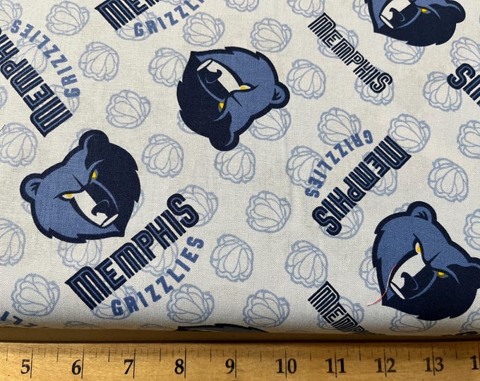 New NBA MEMPHIS GRIZZLIES Allover Print 100% Cotton Fabric, You Choose ...