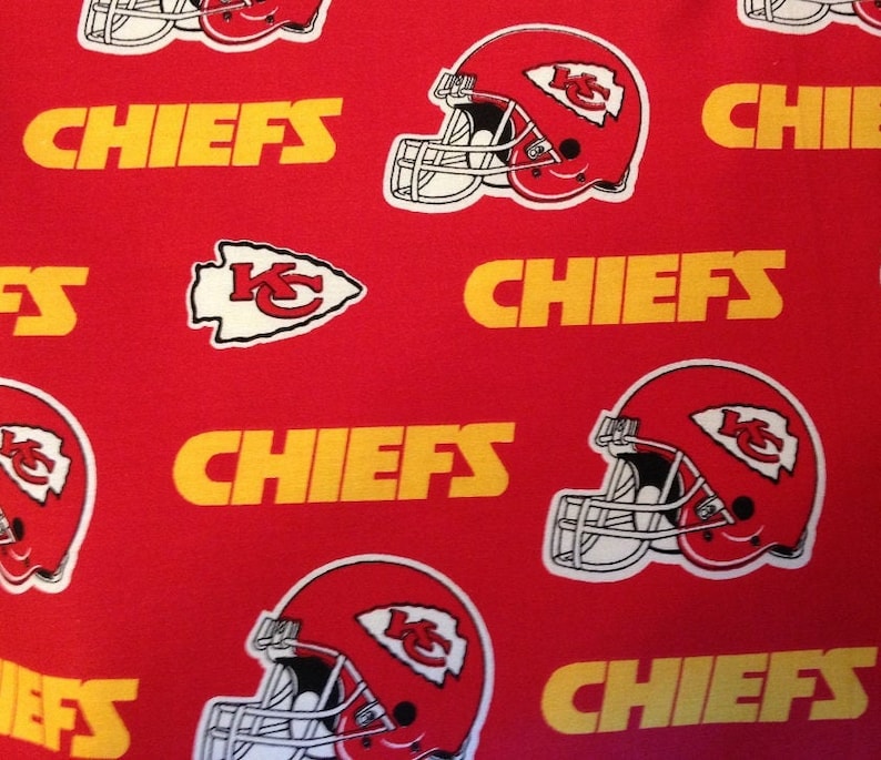 NFL KANSAS CITY Chiefs Football 100% Cotton Fabric Material You Choose ...