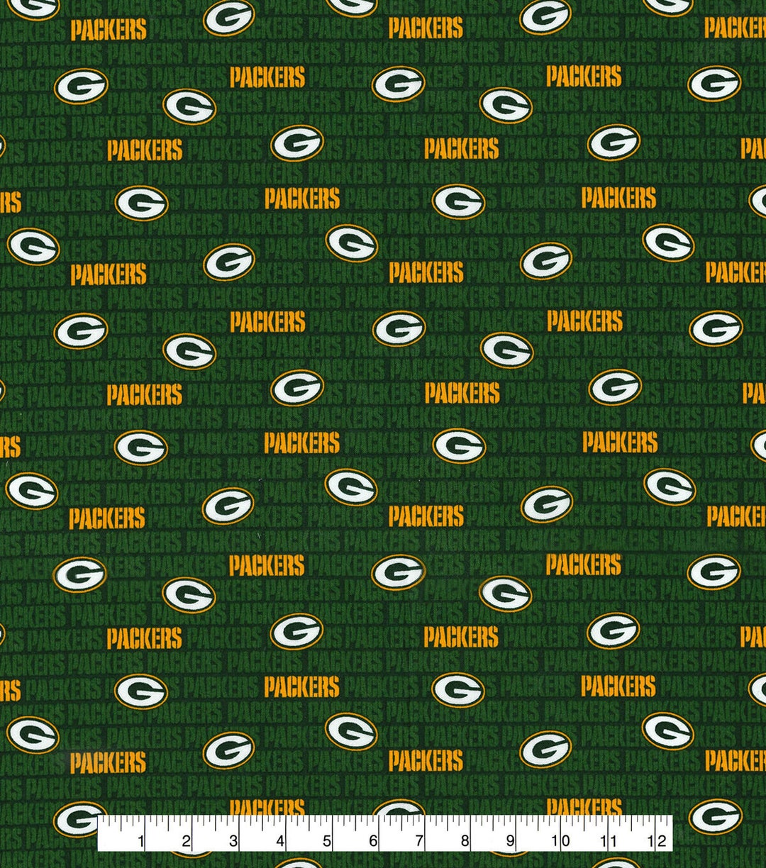 NFL GREEN BAY Packers Mini Print Football 100% Cotton Fabric Licensed ...
