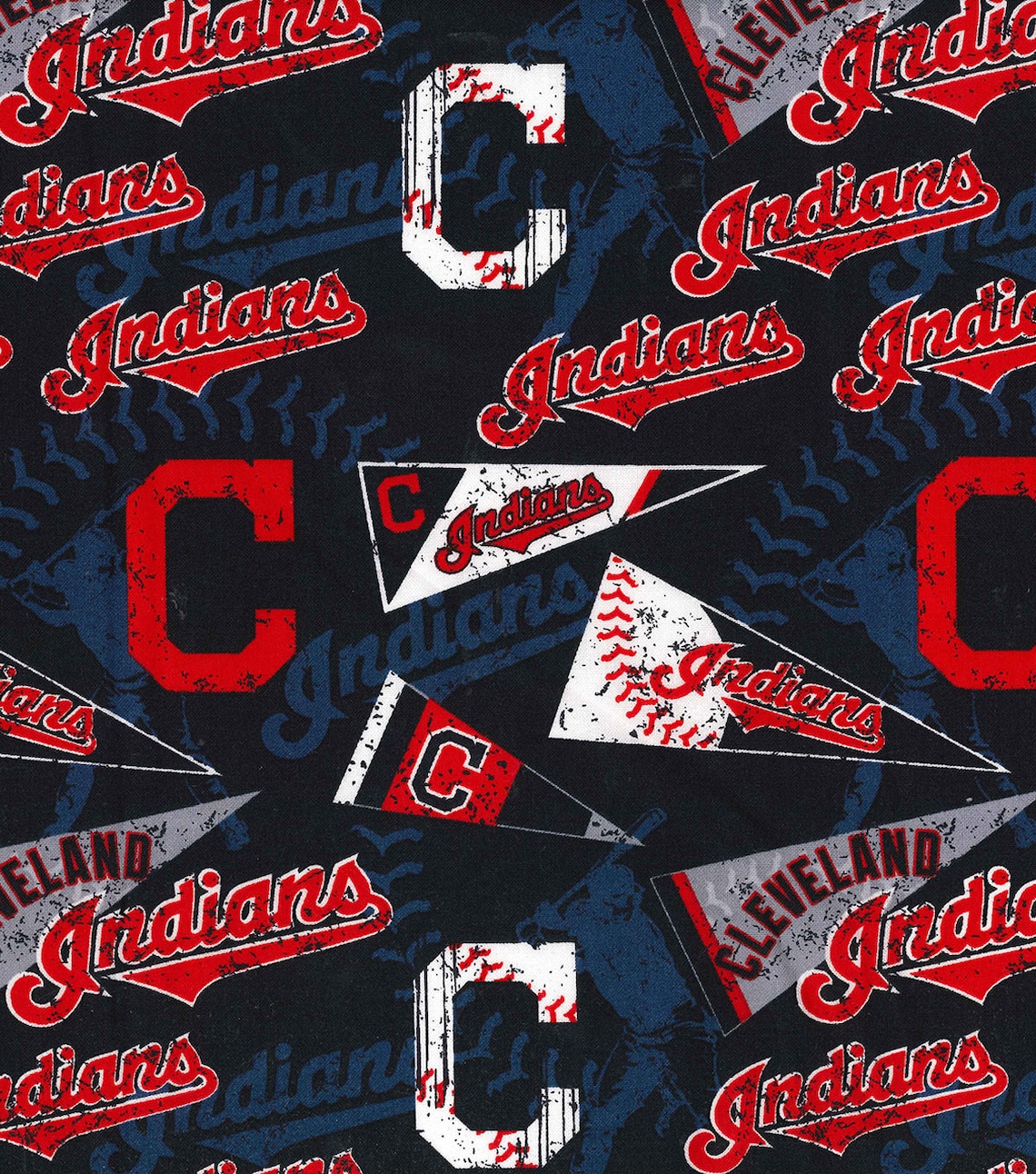 MLB CLEVELAND INDIANS Vintage Retro Print Baseball 100% Cotton - Etsy