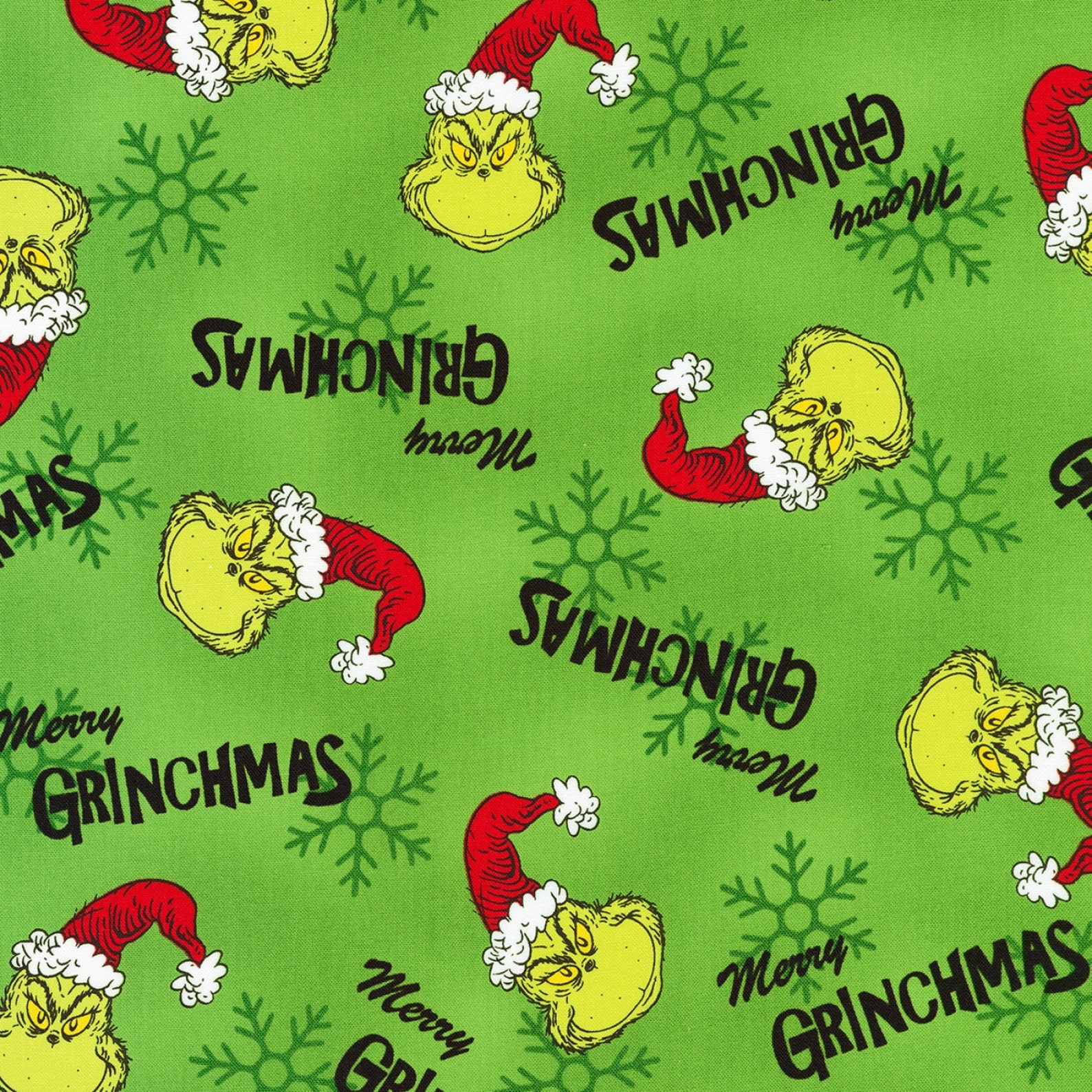 DR SEUSS How the Grinch Stole Christmas Merry Grinchmas Print 100% ...