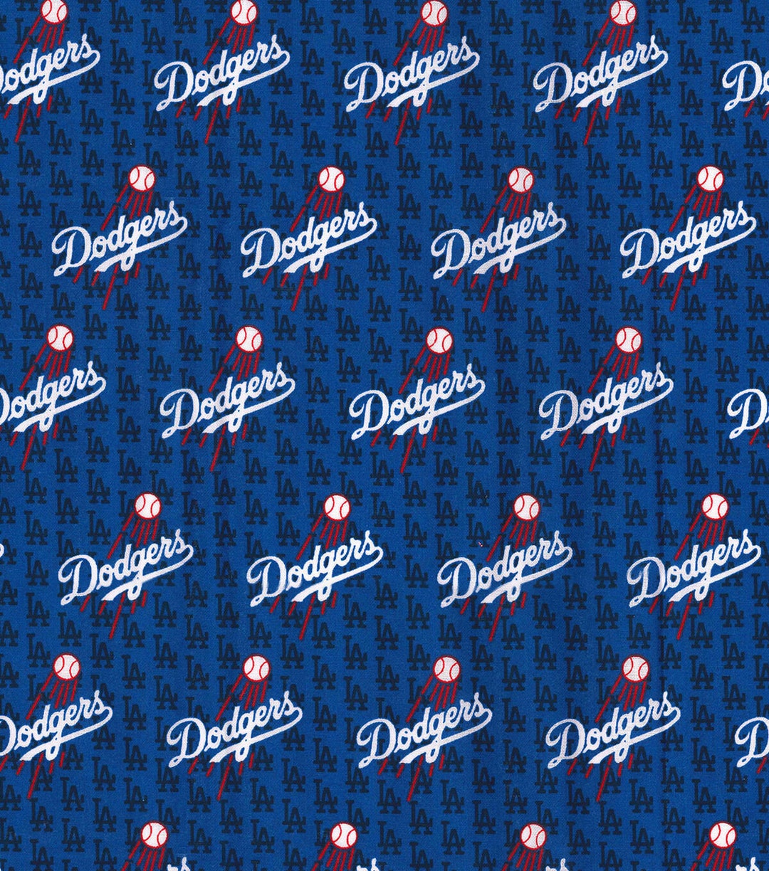 MLB LOS ANGELES Dodgers Mini Print 100% Cotton Fabric Licensed Material ...
