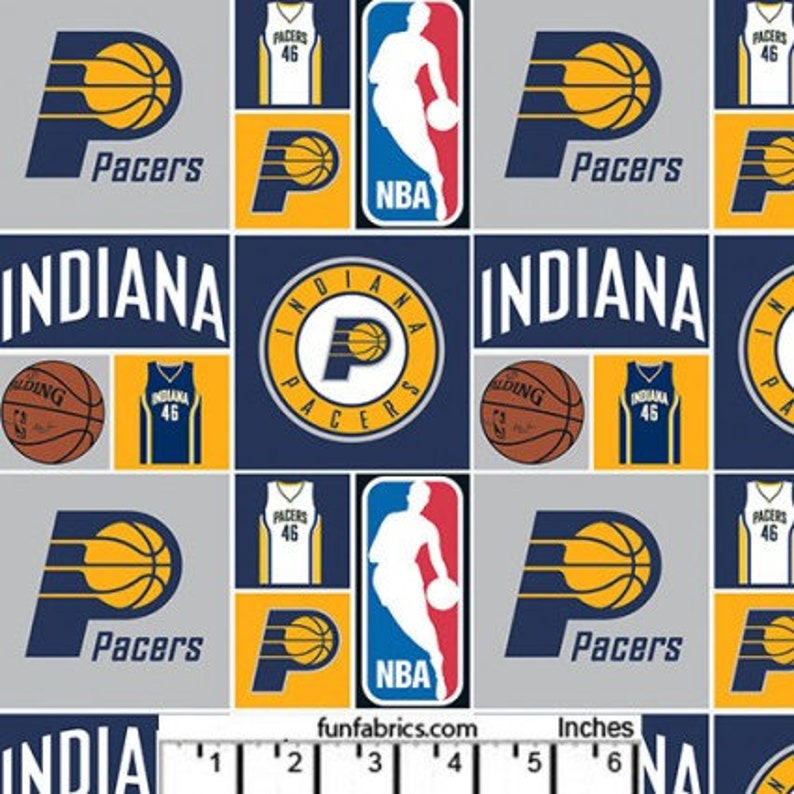New NBA INDIANA PACERS Patchwork Print 2 100% Cotton Fabric - Etsy