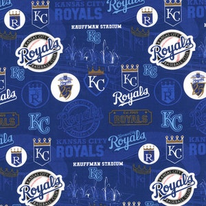MLB KANSAS CITY Royals Kauffman Stadium Print Baseball 100% Cotton ...