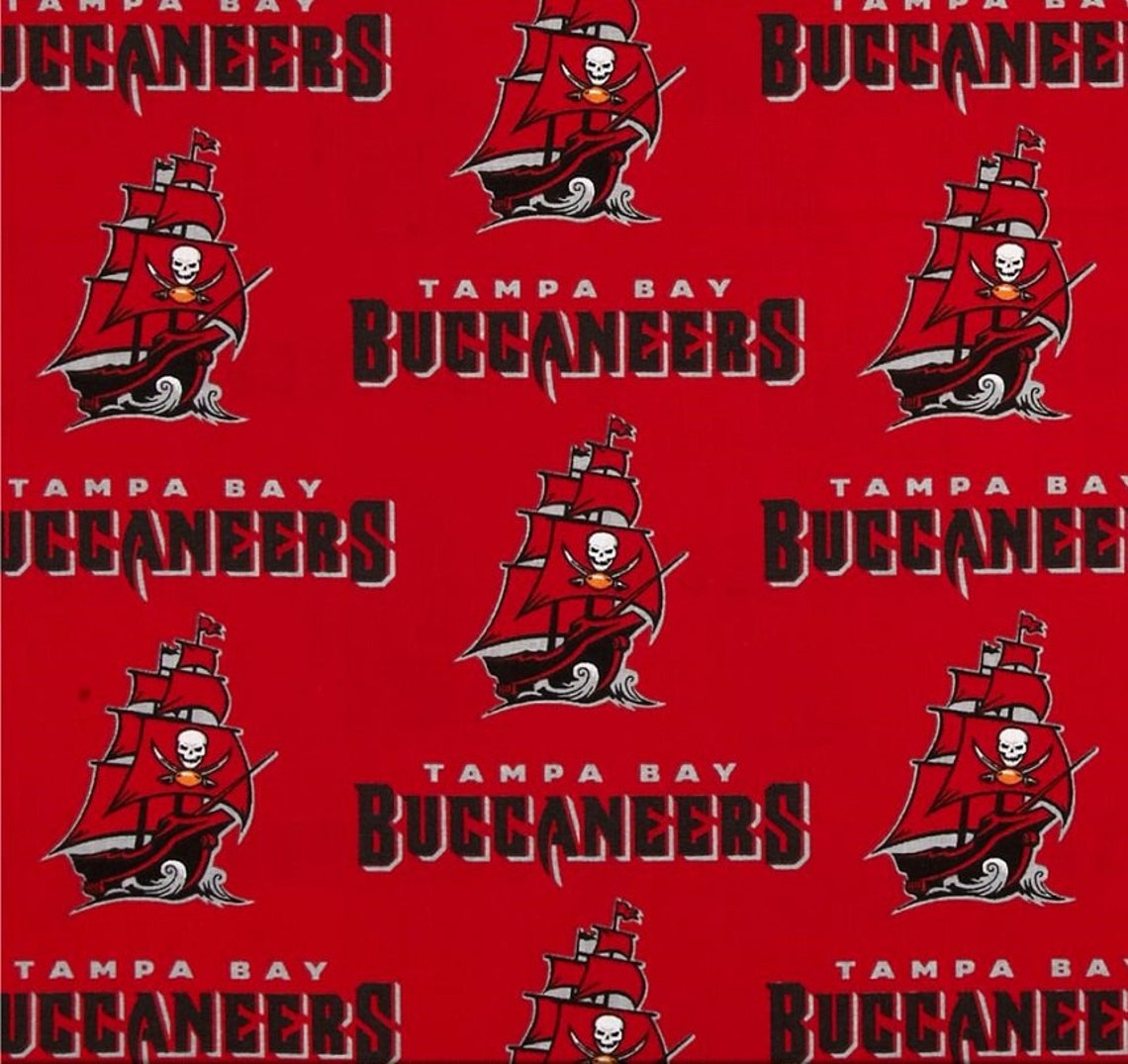 NFL TAMPA Bay BUCCANEERS Football 100% Cotton Licensed Fabric Material ...