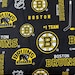 NHL BOSTON BRUINS Black Hockey 100% Cotton Fabric Material You Choose ...