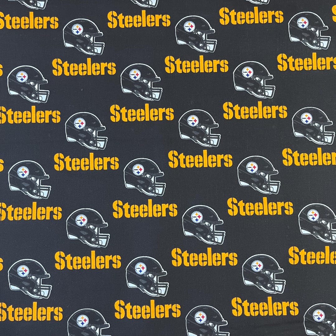 NFL PITTSBURGH STEELERS Allover Black #2 Football 100% Cotton Fabric ...
