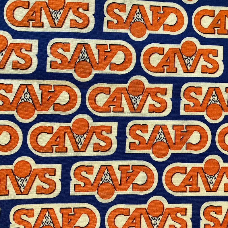 New NBA CLEVELAND CAVALIERS Throwback Print 100% Cotton - Etsy