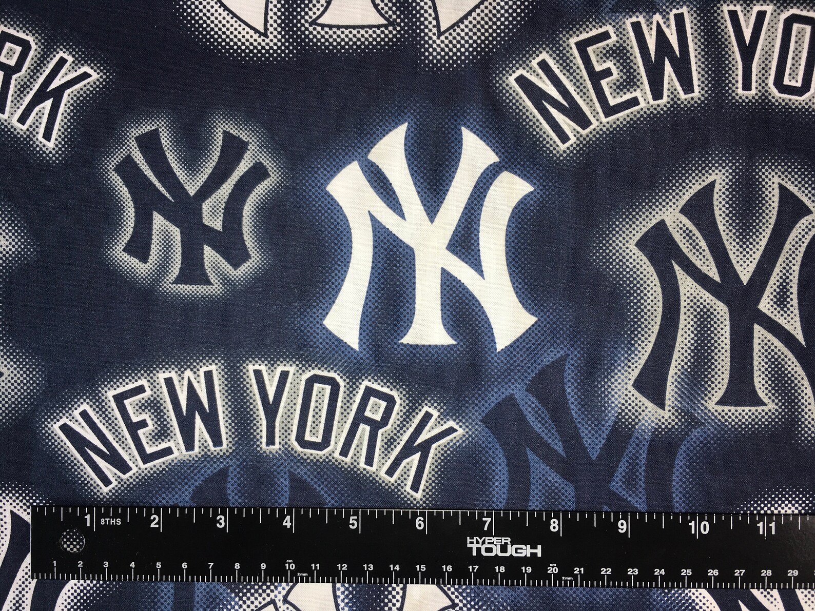 MLB NEW YORK Yankees Watermark Print Baseball 100% Cotton Fabric ...