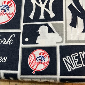 MLB NEW YORK Yankees Patchwork Baseball 100% Cotton Fabric Material You ...