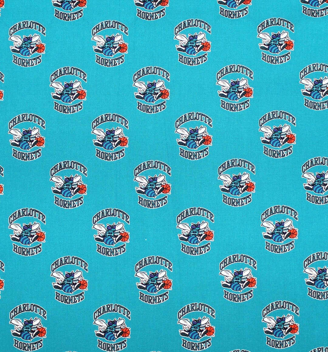 New NBA CHARLOTTE HORNETS Throwback Print 100% Cotton Fabric, You ...