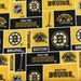 NHL BOSTON BRUINS Patchwork Hockey 100% Cotton Fabric Material You ...